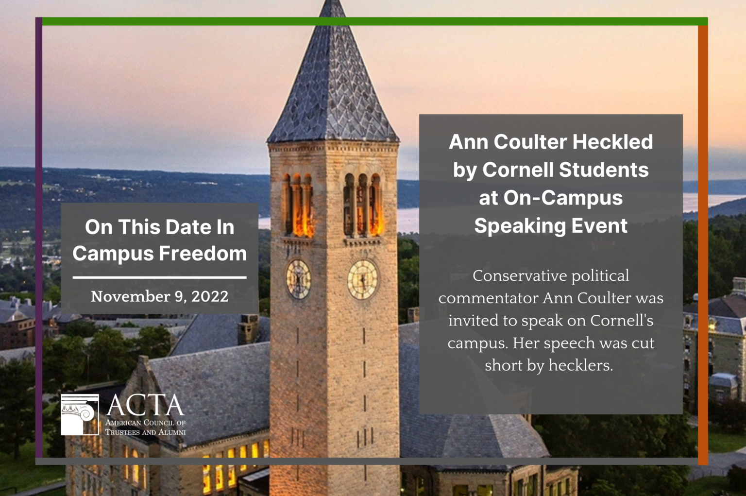On This Date In Campus Freedom: Ann Coulter Heckled by Cornell Students ...